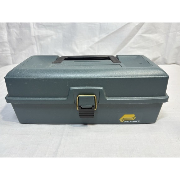 Bags | Plano Gray Fishing Tackle Box W Trout Rigs Hooks Bait No Tray ...